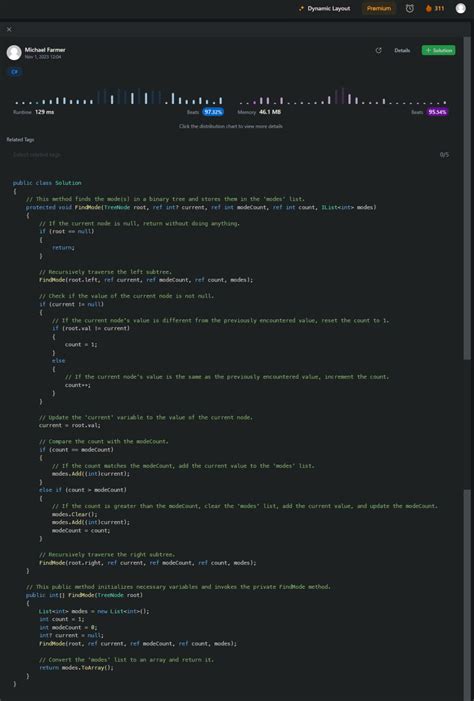 michael farmer on linkedin day 311 of daily leetcode 501 find mode