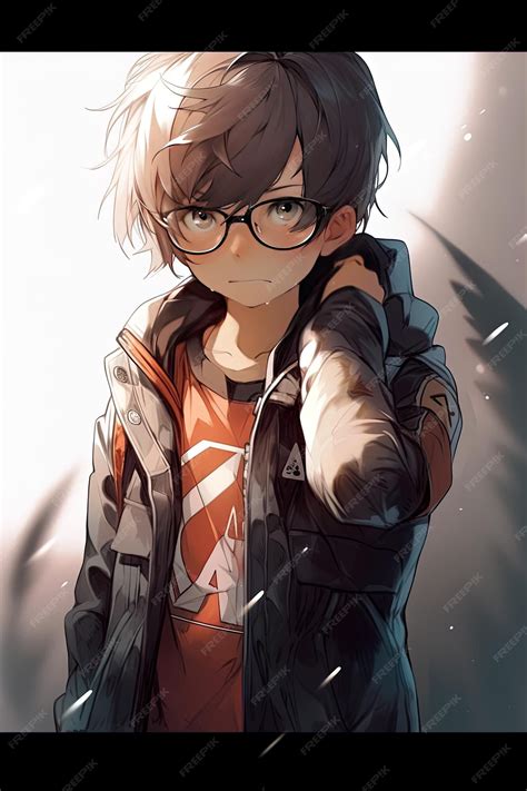 Premium Photo Anime Girl With Glasses And A Hoodie