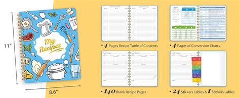 Lubudingjoy Blank Recipe Notebook To Write In Your Own Recipes Full Page Sprial