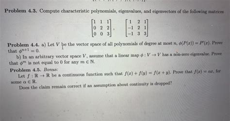 solved problem 4 3 compute characteristic polynomials