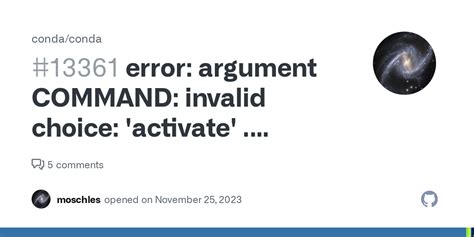 Error Argument Command Invalid Choice Activate Cannot Activate