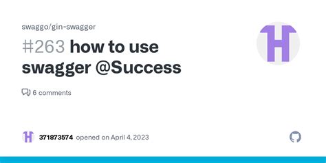 How To Use Swagger Success Issue 263 Swaggo Gin Swagger GitHub