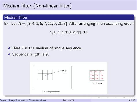 Linear Smoothing Median And Sharpening Filter Ppt