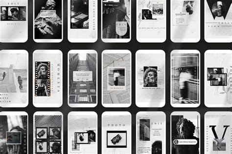 Carbon Instagram Canva Templates Black And White Instagram Instagram