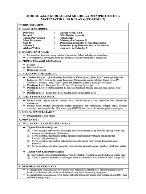 rpp buat mahasiswa modul ajar mtk unit 19 pdf