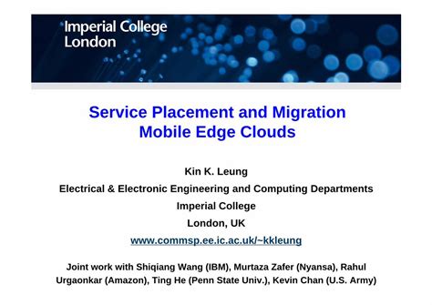Pdf Service Placement And Migration Mobile Edge Clouds · 2019 09 21