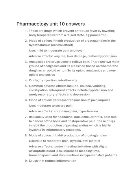 Pharamcology Unit 10 Answers Pdf Tuberculosis Virus