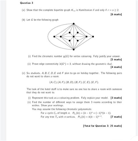 Solved Question 3 A Show That The Complete Bipartite Graph