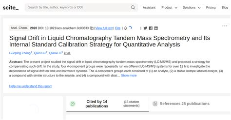Signal Drift In Liquid Chromatography Tandem Mass Spectrometry And Its