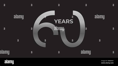 60 Years Milestone Branding Anniversary Logo In Gradient Metallic Evokes Legacy Strength