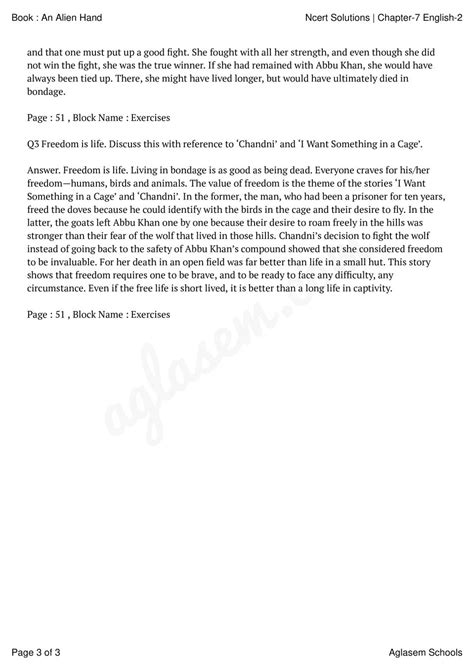 Ncert Solutions Class English An Alien Hand Chapter Chandni