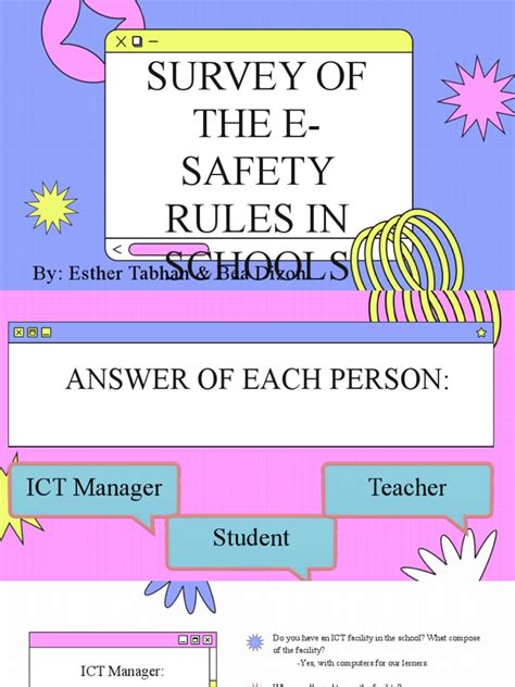 Survey Of The E Safety Rules In Schools By Esther Tabhan And Bea Dizon