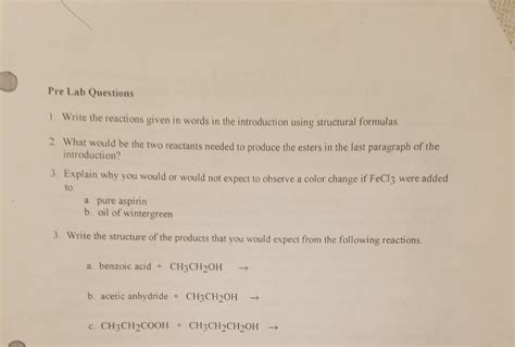Solved Experiment Synthesis Of Aspirin And Other Esters Ox Chegg