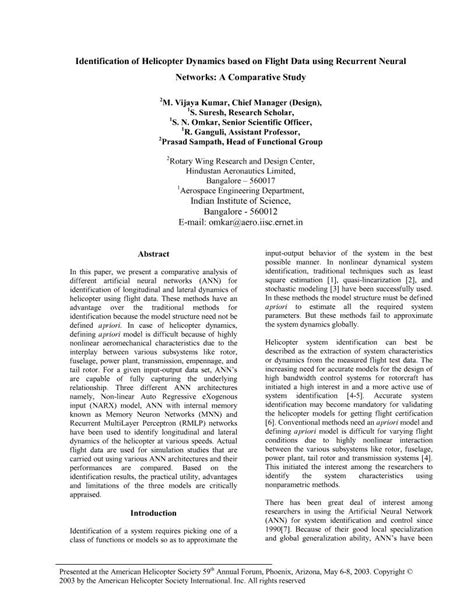 Identification Of Helicopter Dynamics Based On Flight Data Using