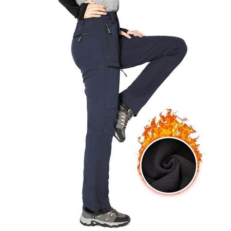 Hiauspor Womens Waterproof Hiking Pants Fleece Lined Ski Snow Winter