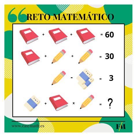 Reto Matemático Material Escolar