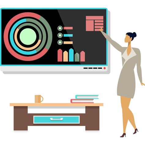 Premium Vector Business Woman Working With Digital Data Statistics