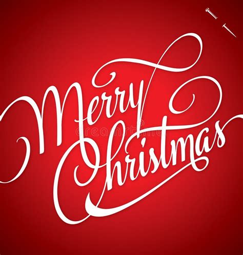 Merry Christmas Hand Lettering Vector Stock Vector Illustration Of
