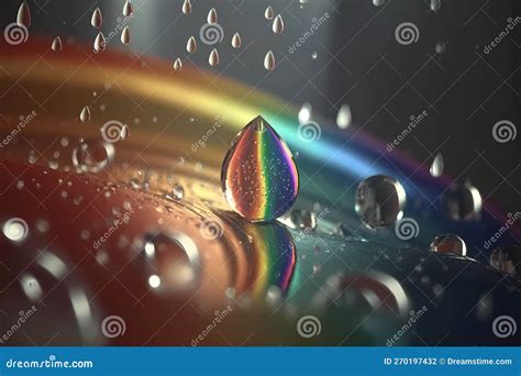 Prism Mirror Digital Art Reflection With Full Spectrum Rainbow Colors Drops Crystal Light