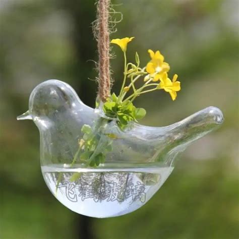 1pc Creative Tall Bird Vase Glass Vase Home Decoration Flower