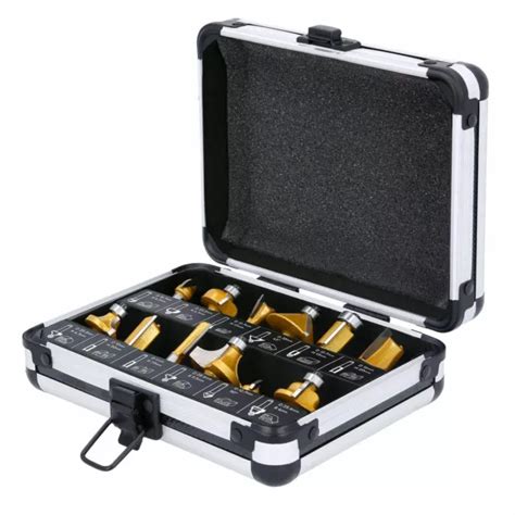 ROUTER BITS ¼ Shank Tungsten Carbide Tipped Set W Aluminium Case PicClick UK