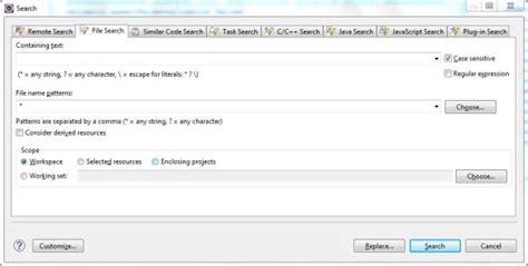 using file search using eclipse to get the best out of it