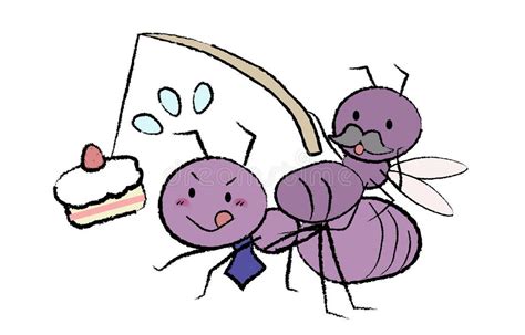 Office Worker Ants And Boss Ants Tempted By Delicious Food Stock Vector Illustration Of Hard