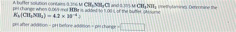 Solved A Buffer Solution Contains Mch Nh Cl And Chegg