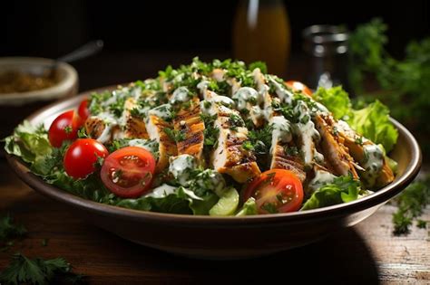 Premium Photo Luscious Chicken Salad Delight