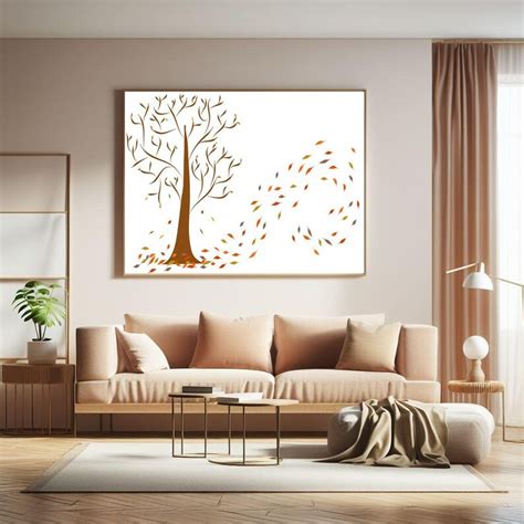 Digital Hand Drawn Autmun Tree Poster Digital Art Wall Art Digital