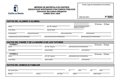 DOCUMENTOS DE MATRÍCULA IES Parque Lineal Albacete
