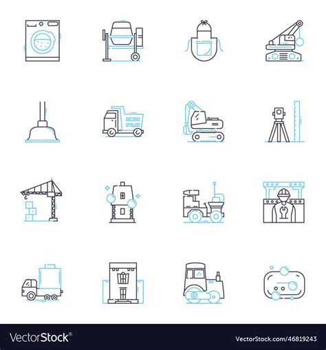Domestic Cleaning Linear Icons Set Tidy Scrub Vector Image