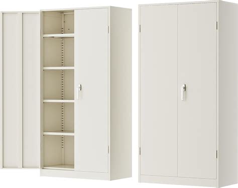 Metal Lockable Storage Cabinet 72” H Storage Cabinet With 2 Doors And