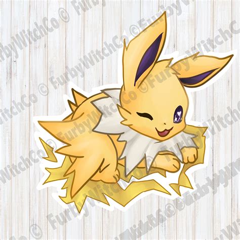 Jolteon Sticker Full Color Vinyl Sticker Pokemon Stickers Eevee