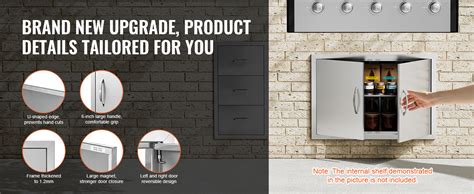 Vevor Bbq Access Door 30w X 21h Inch Double Outdoor Kitchen Door