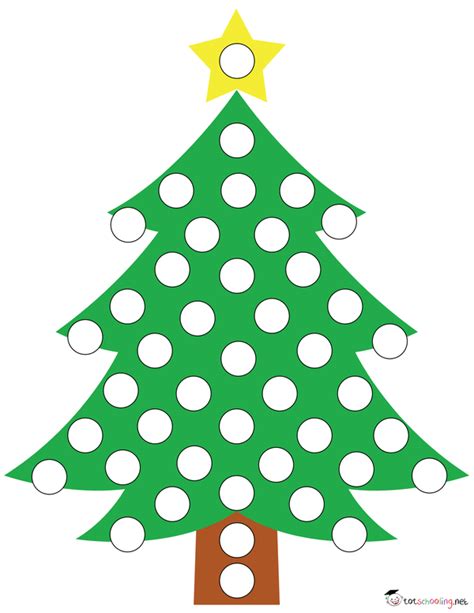 Free Christmas Tree Counting Dot Marker PDF