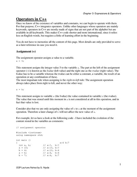 chapter 3 operators 125921 1 operators in c once we know of the