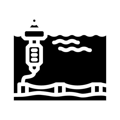 floating platform tidal power glyph icon vector illustration 41500850