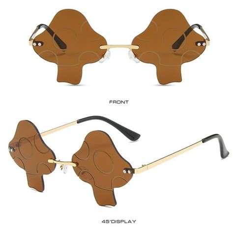 Funny Metal Party Ball Sunglasses With Creative Mushroom Shape Design