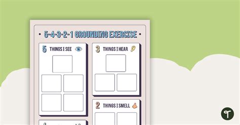 5 4 3 2 1 Grounding Exercise Worksheet Teach Starter