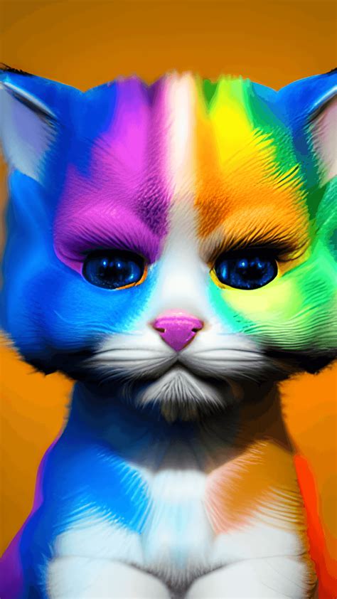 Rainbow Kitten Graphic · Creative Fabrica