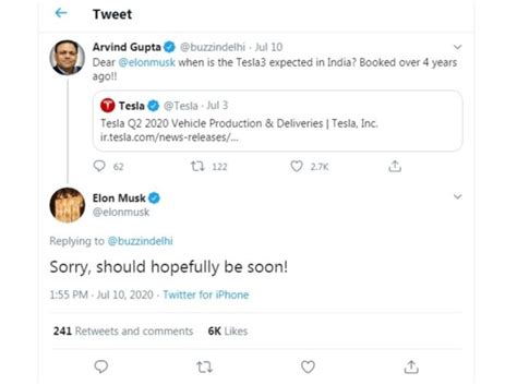 Elon Musk Hints At Teslas Entry In India In The Near Future