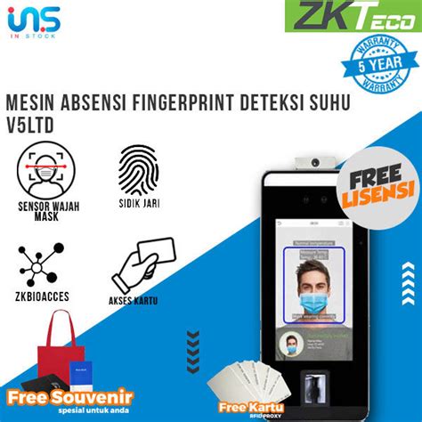 Mesin Absensi Fingerprint Dan Wajah ZKTECO V LTD Bisa Akses Kontrol Pintu Lazada Indonesia