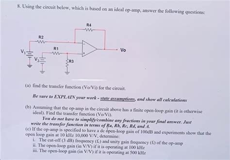 Solved Using The Circuit Below Which Is Based On An Chegg