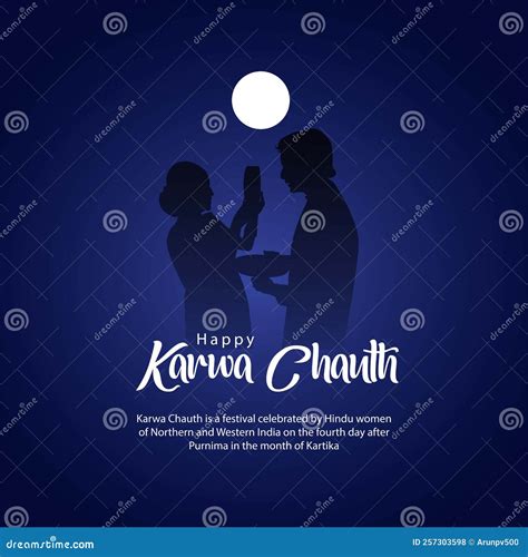 Illustration Of Indian Hindu Festival Happy Karva Chauth Background