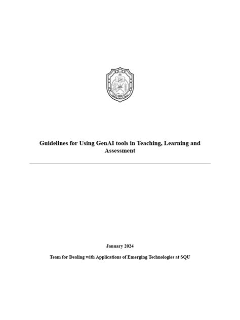 Guidelines For Using Genai Tools In Teaching Learning And Assessment