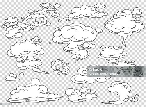 만화도 서 증기 구름 설정합니다 흰 연기 벡터 일러스트 레이 션 만화 디자인 효과 및 광고 포스터에 대 한 안개 플랫 고립 된 클립 아트 연기 물리적 구조에 대한 스톡 벡터