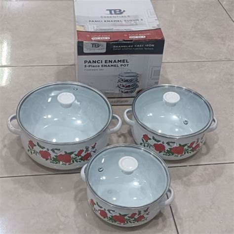 Jual PANCI SOP BUNGA REONA ENAMEL 3 SUSUN DAN TUTUP Shopee Indonesia