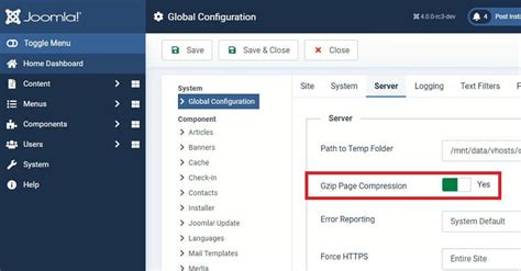 How To Enable GZip Compression In Joomla