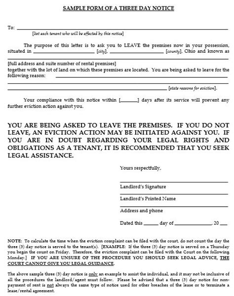 Free Printable Eviction Notice Templates Word Pdf Templatedata